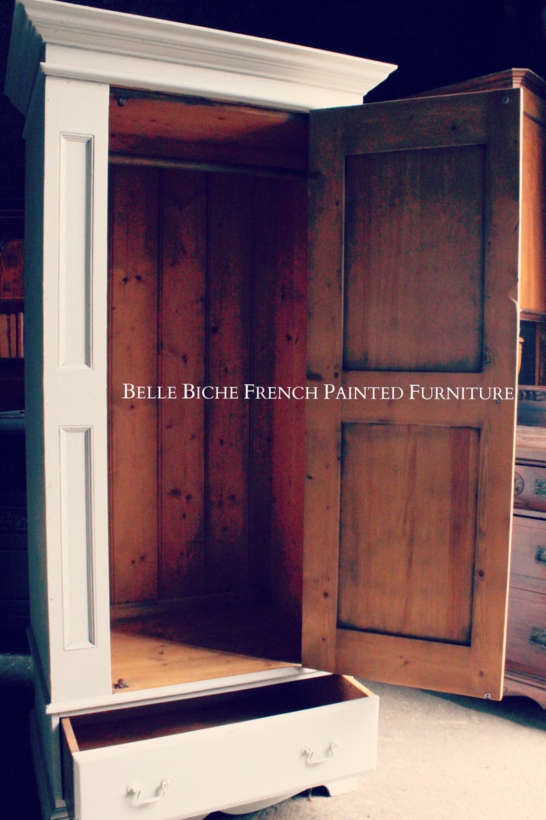 Gustavian Grey Single Wardrobe | Belle Biche Interiors