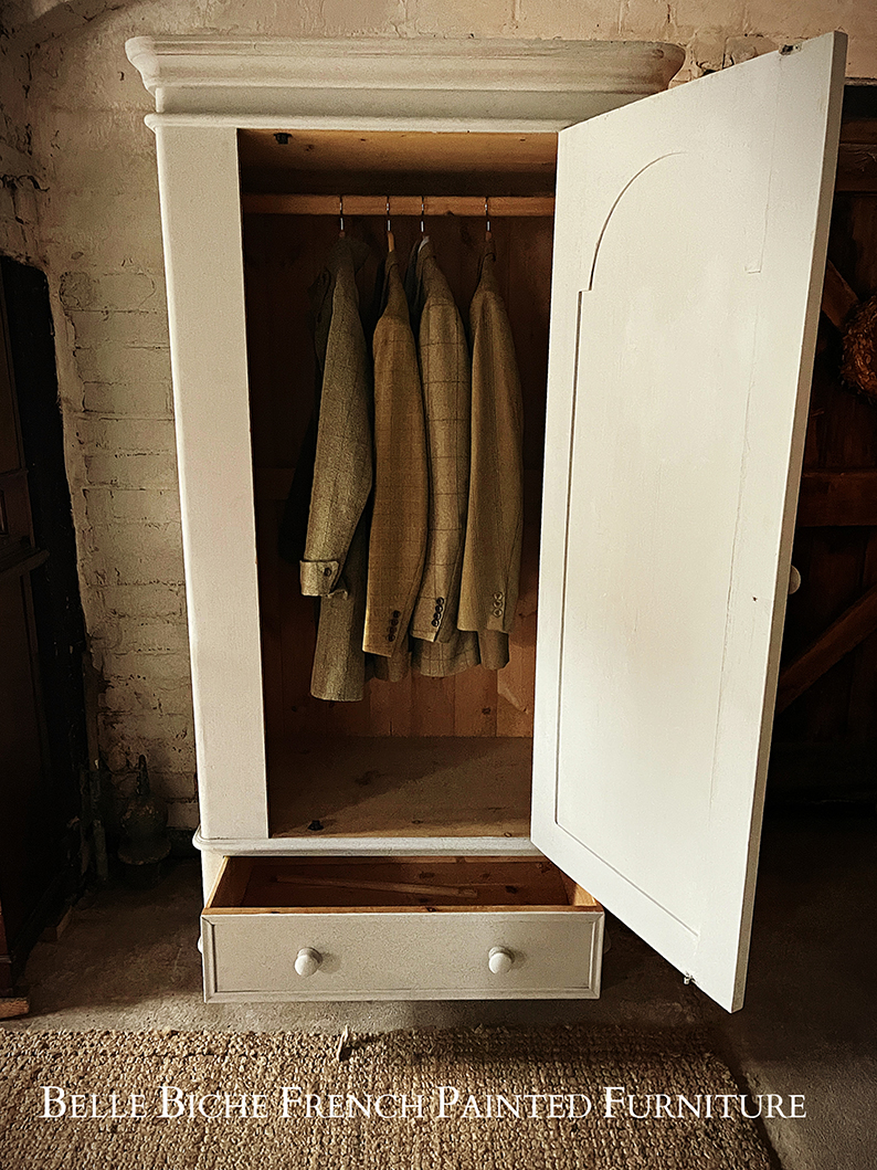 Fabulous Gustavian Grey Spacious Single Wardrobe / Ideal Nursery / Hall ...