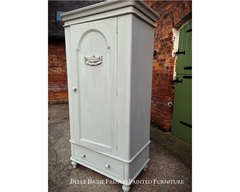 Fabulous Gustavian Grey Spacious Single Wardrobe / Ideal Nursery / Hall ...